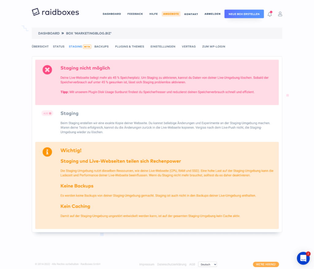Raidboxes: Schritt für Schritt Einführung ins WordPress Hosting